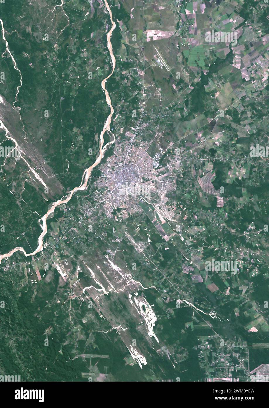 Color satellite image of Santa Cruz de la Sierra, Bolivia in 1988 Stock ...