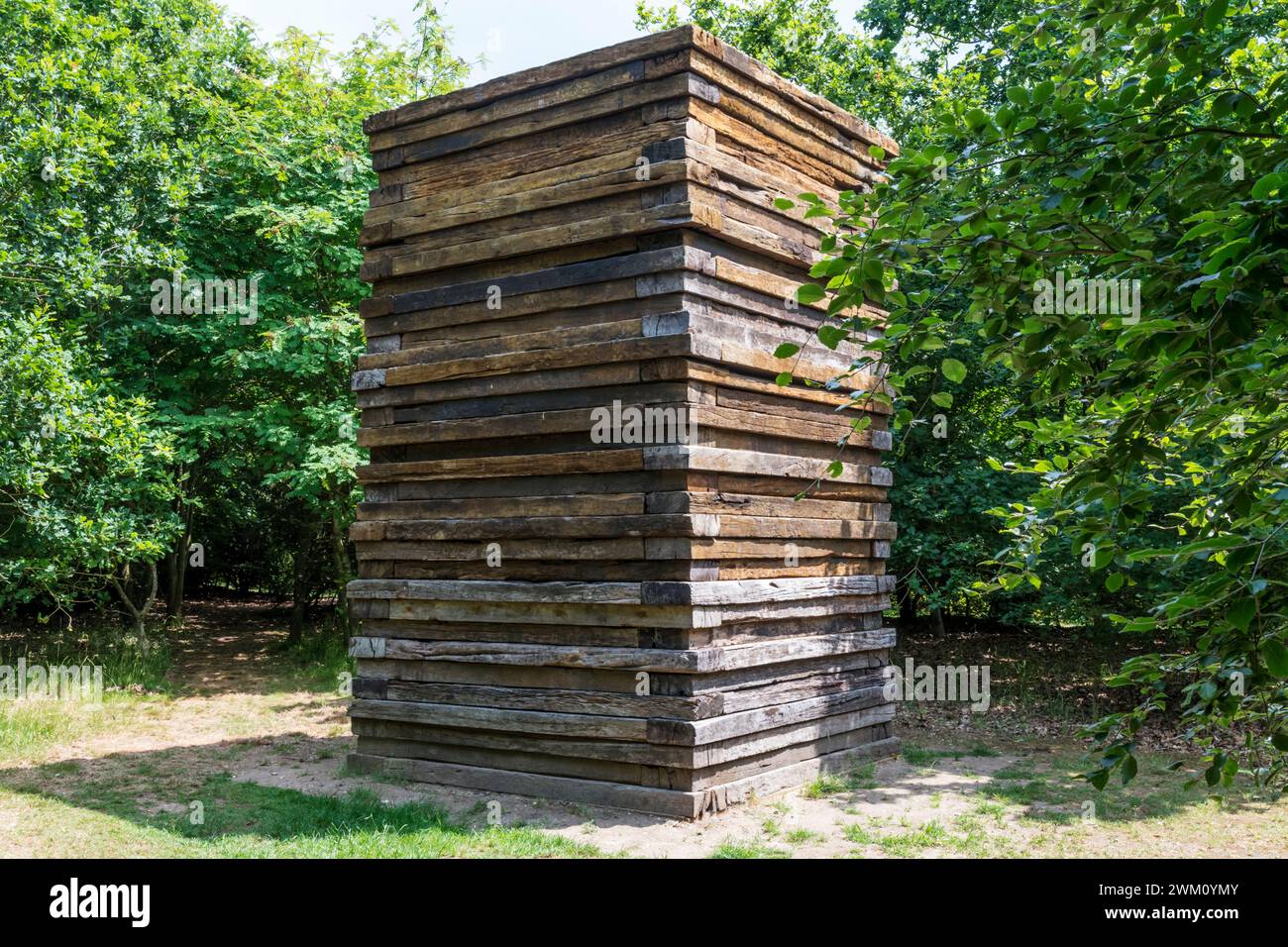 Indoor Sleeper. Jarrah wood. 2020. Sean Scully at Houghton Hall Stock ...