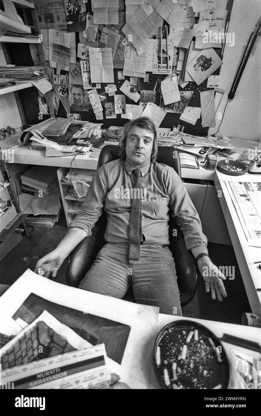 3823184 Bonvi in his studio (1981); (add.info.: Bologna 1981. Italian ...