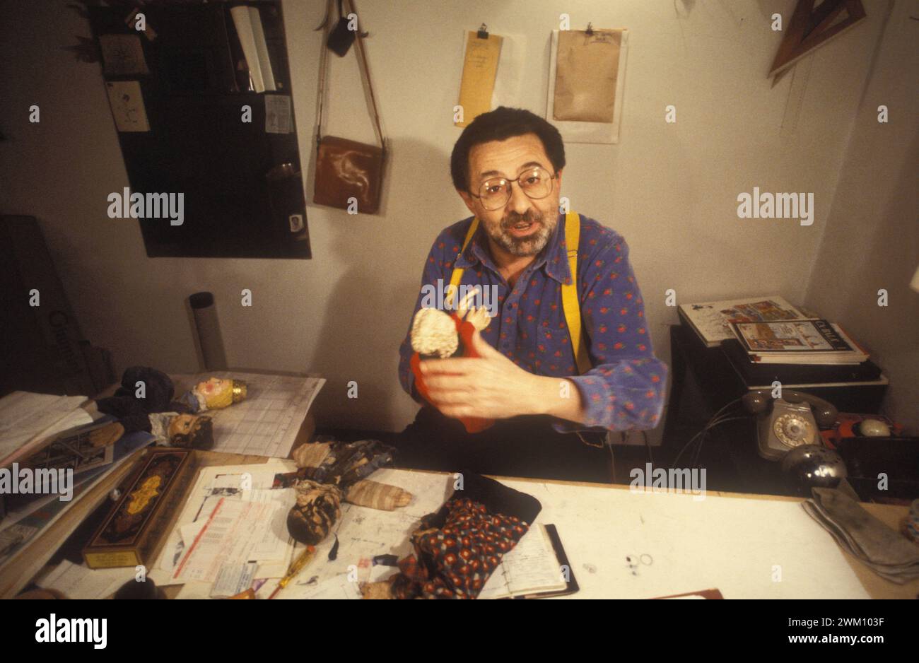 3823619 Pino Zac in His Studio (1980); (add.info.: Rome, 1980. Italian ...