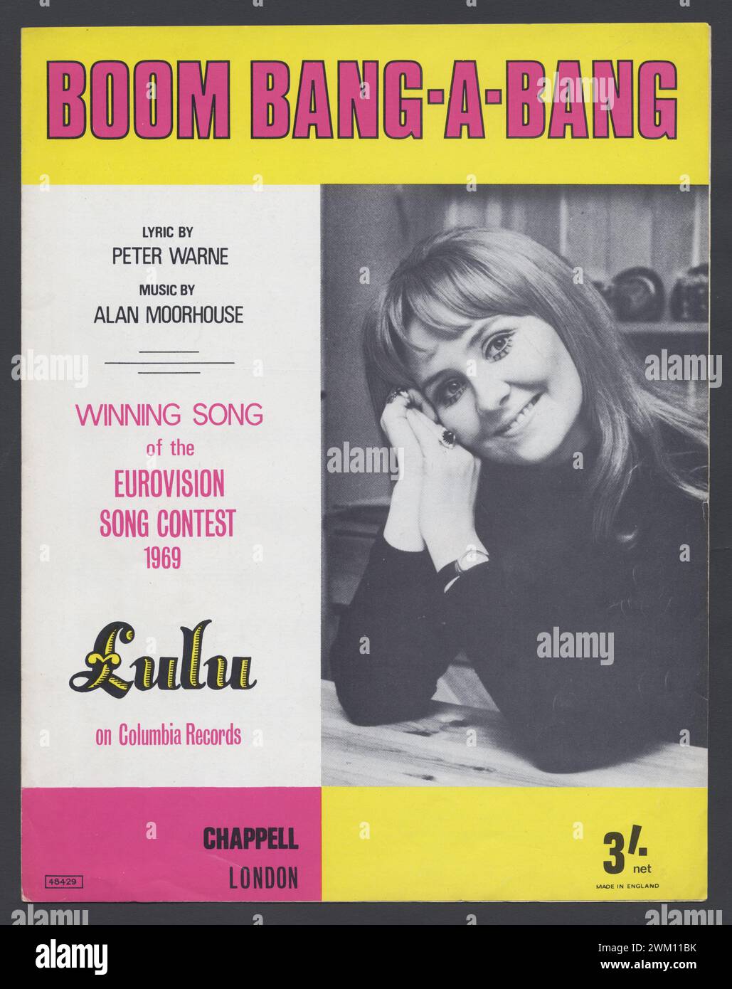 Lulu Boom Bang A Bang, sheet music, photograph of Lulu on front ...