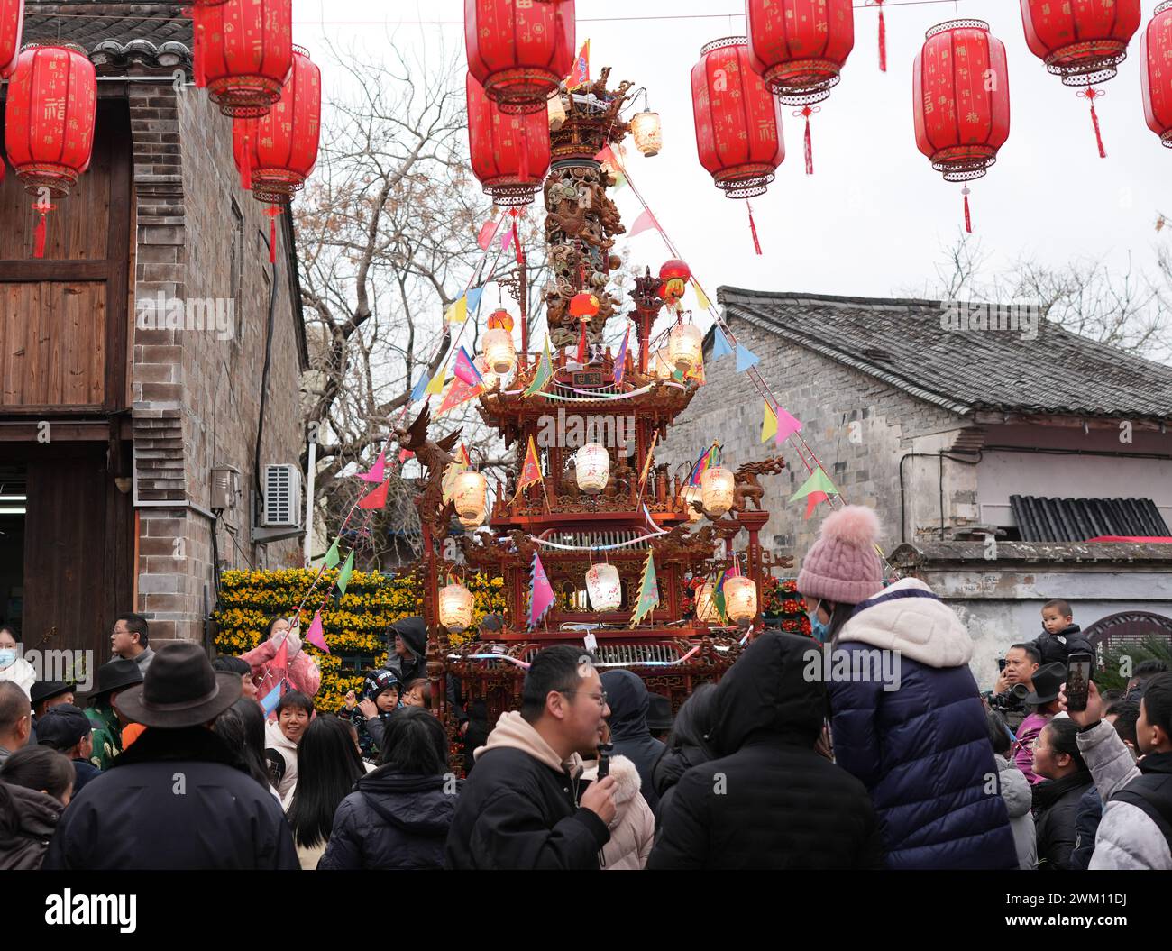 Ningbo, China's Zhejiang Province. 23rd Feb, 2024. Villagers and ...