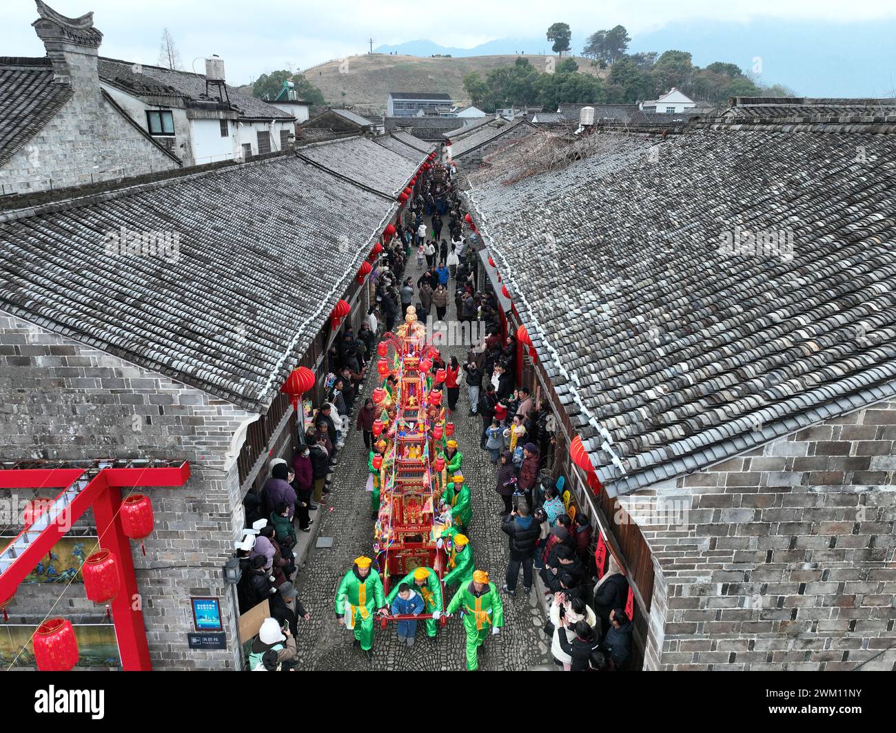 Ningbo, China's Zhejiang Province. 23rd Feb, 2024. An aerial drone ...