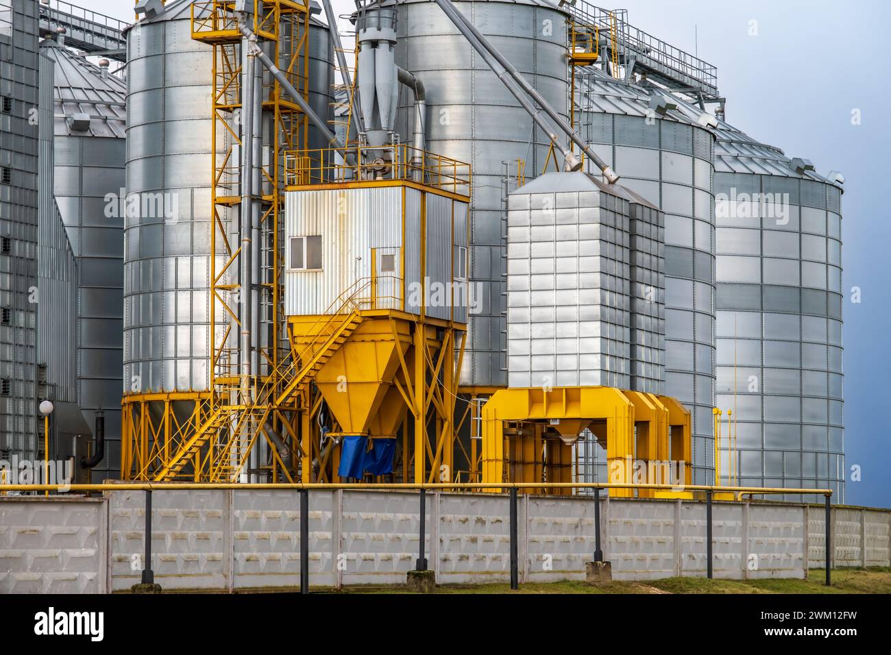 silos on agro-industrial complex with seed cleaning and drying line for ...