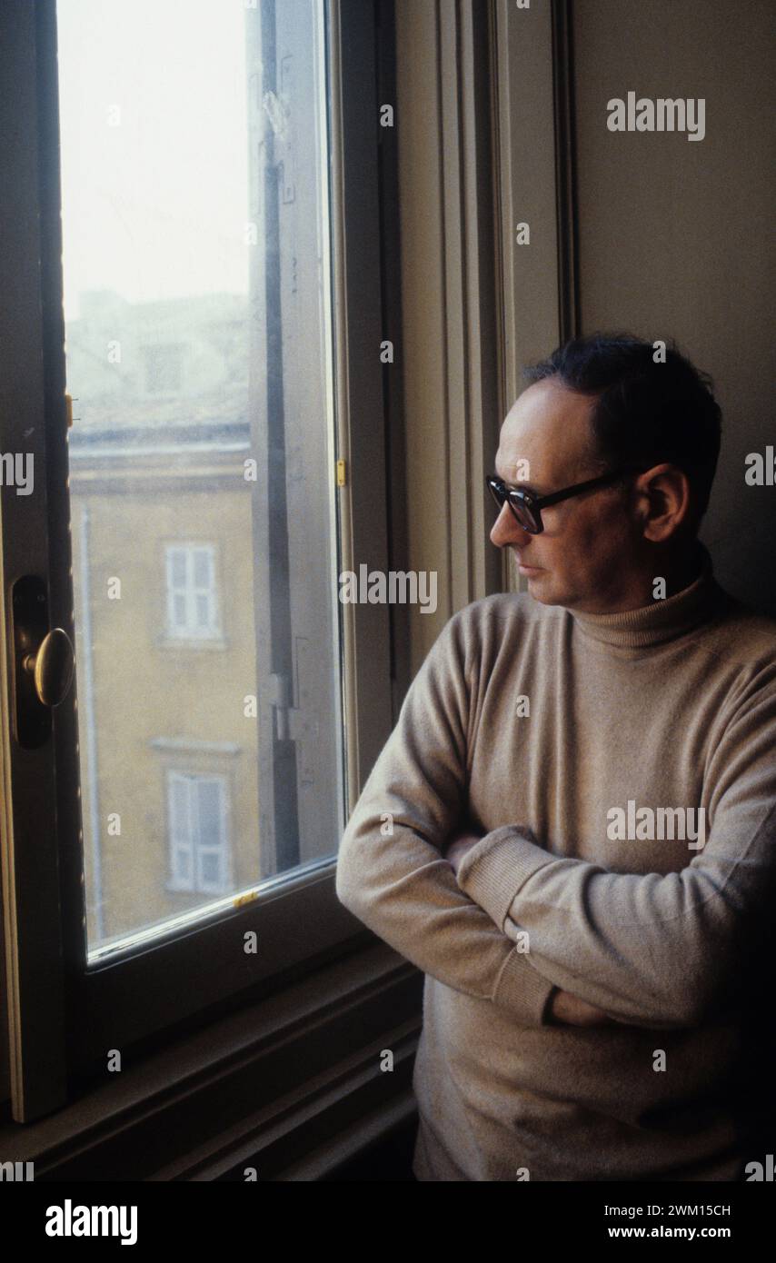 3829646 Ennio Morricone in His House (about 1985); (add.info.: Rome ...