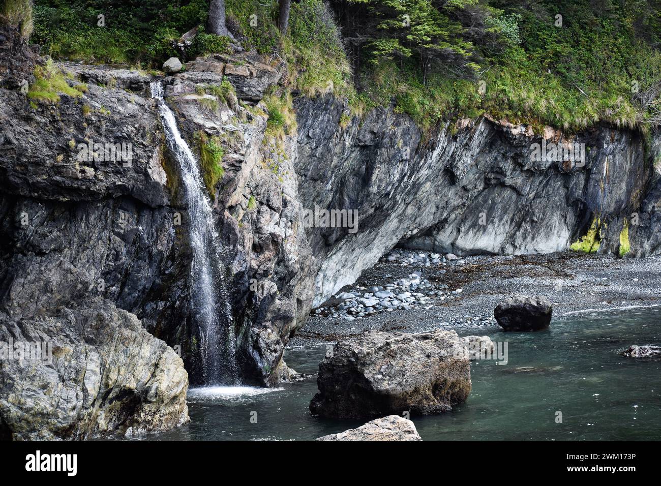 Hidden sombrio waterfall hi-res stock photography and images - Alamy