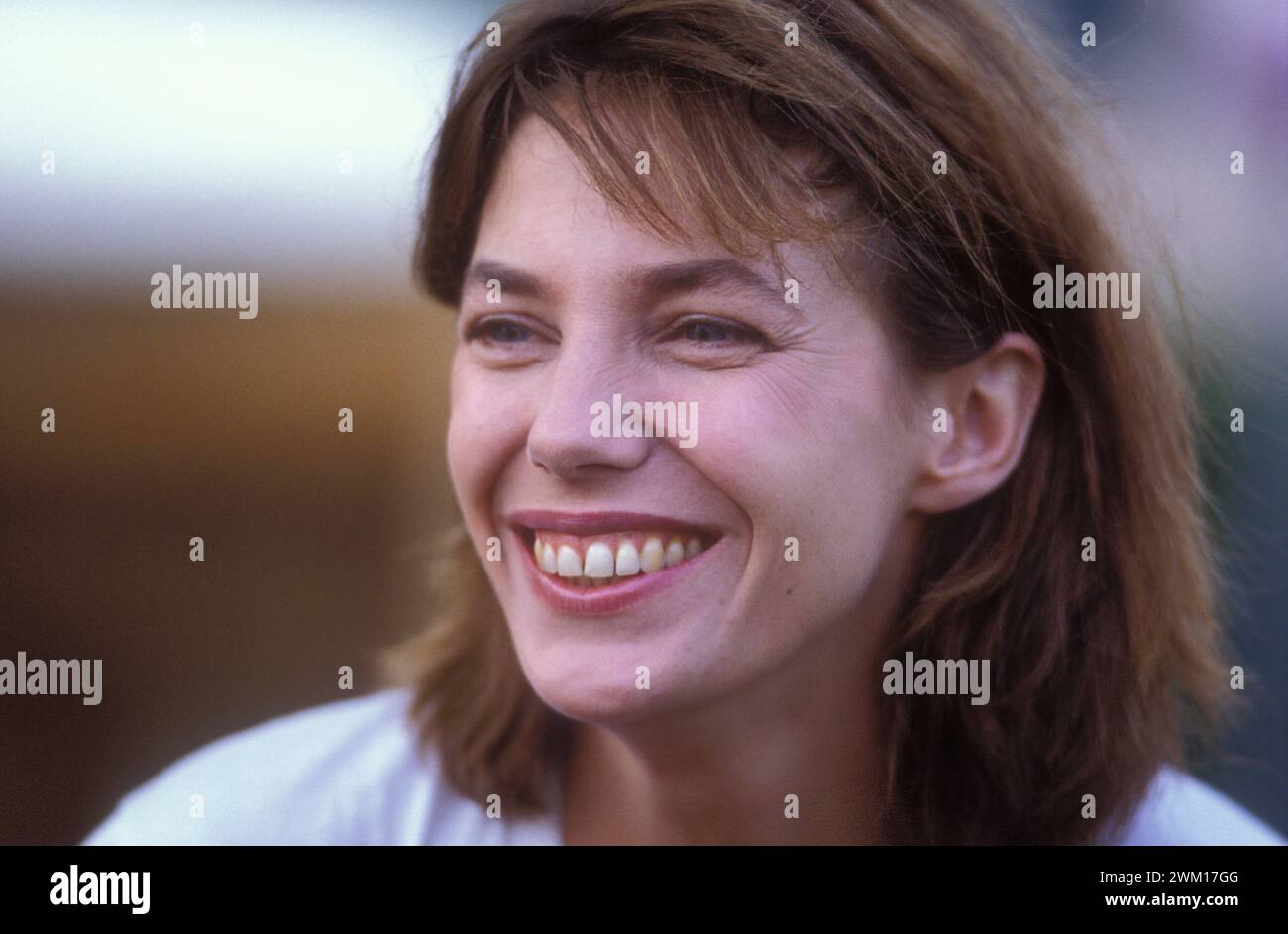 3831693 Jane Birkin at the Venice Lido Film festival, 1987 (photo ...