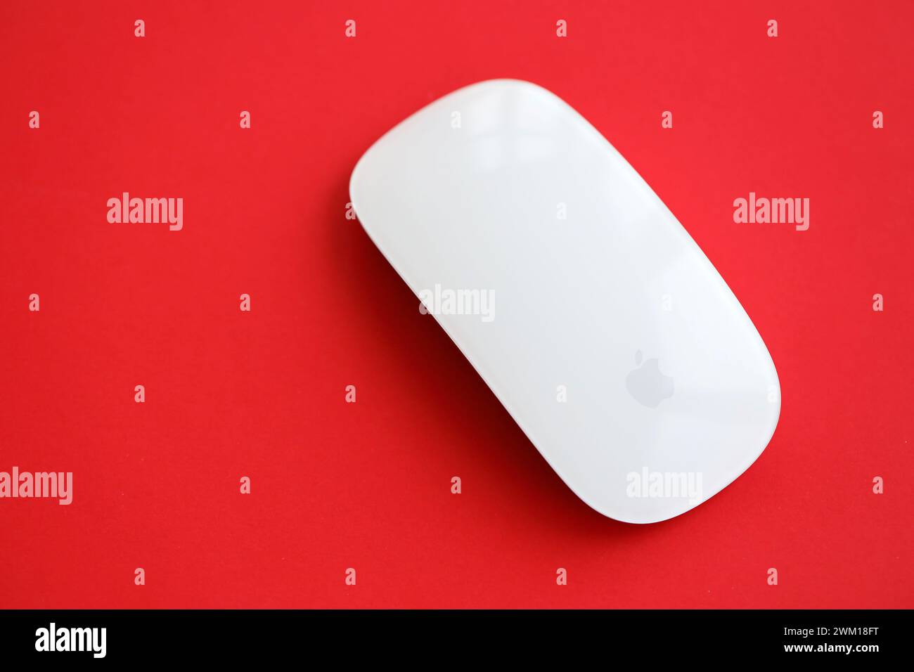KYIV, UKRAINE - NOVEMBER 27, 2023 Apple Magic Mouse 3rd generation lies ...