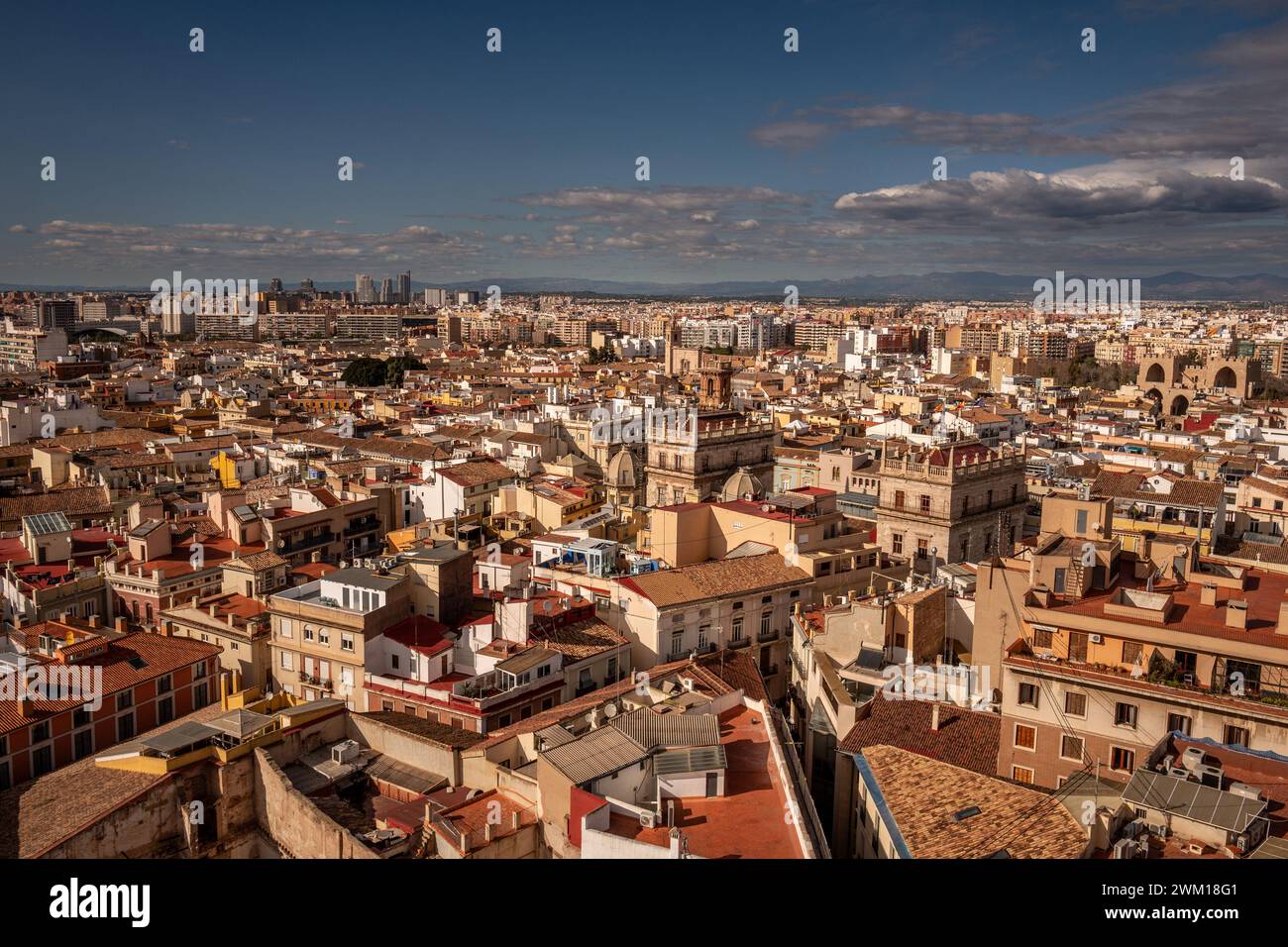 Valencia, February 16th 2024: View across the city from the top of ...