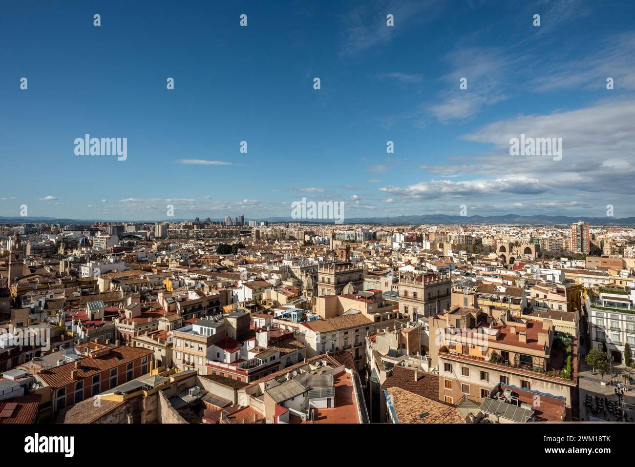Valencia, February 16th 2024: View across the city from the top of ...