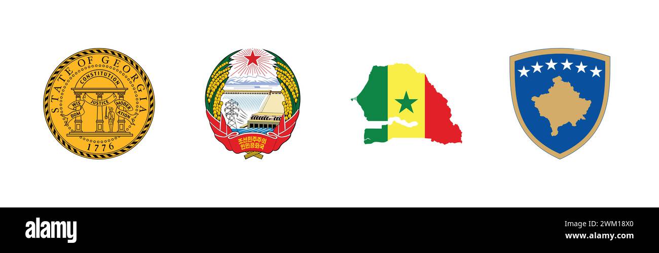 Senegal flag and map hi-res stock photography and images - Alamy