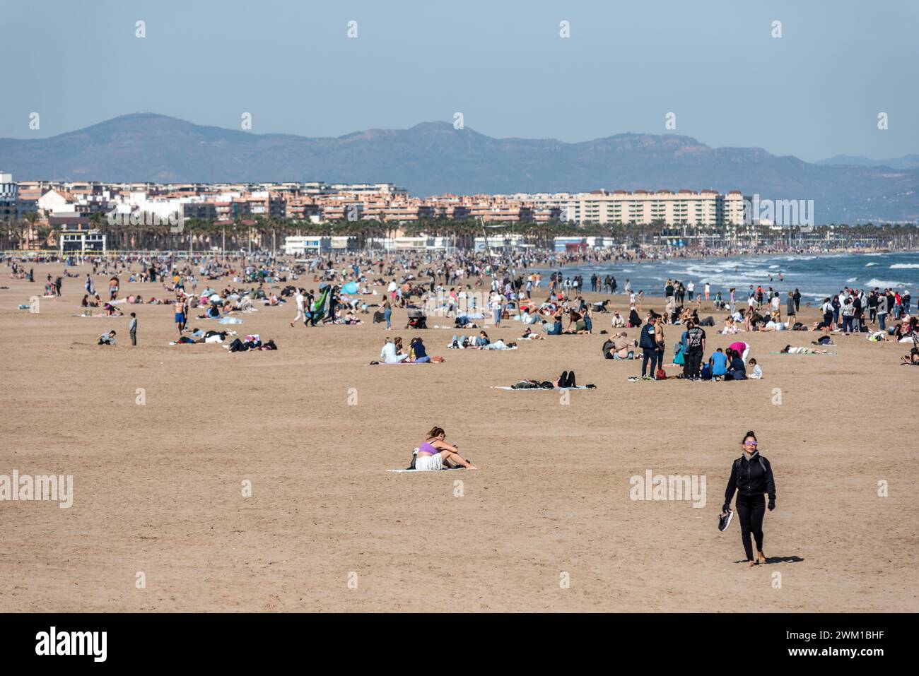Valencia, February 18th 2024: The beach Stock Photo - Alamy