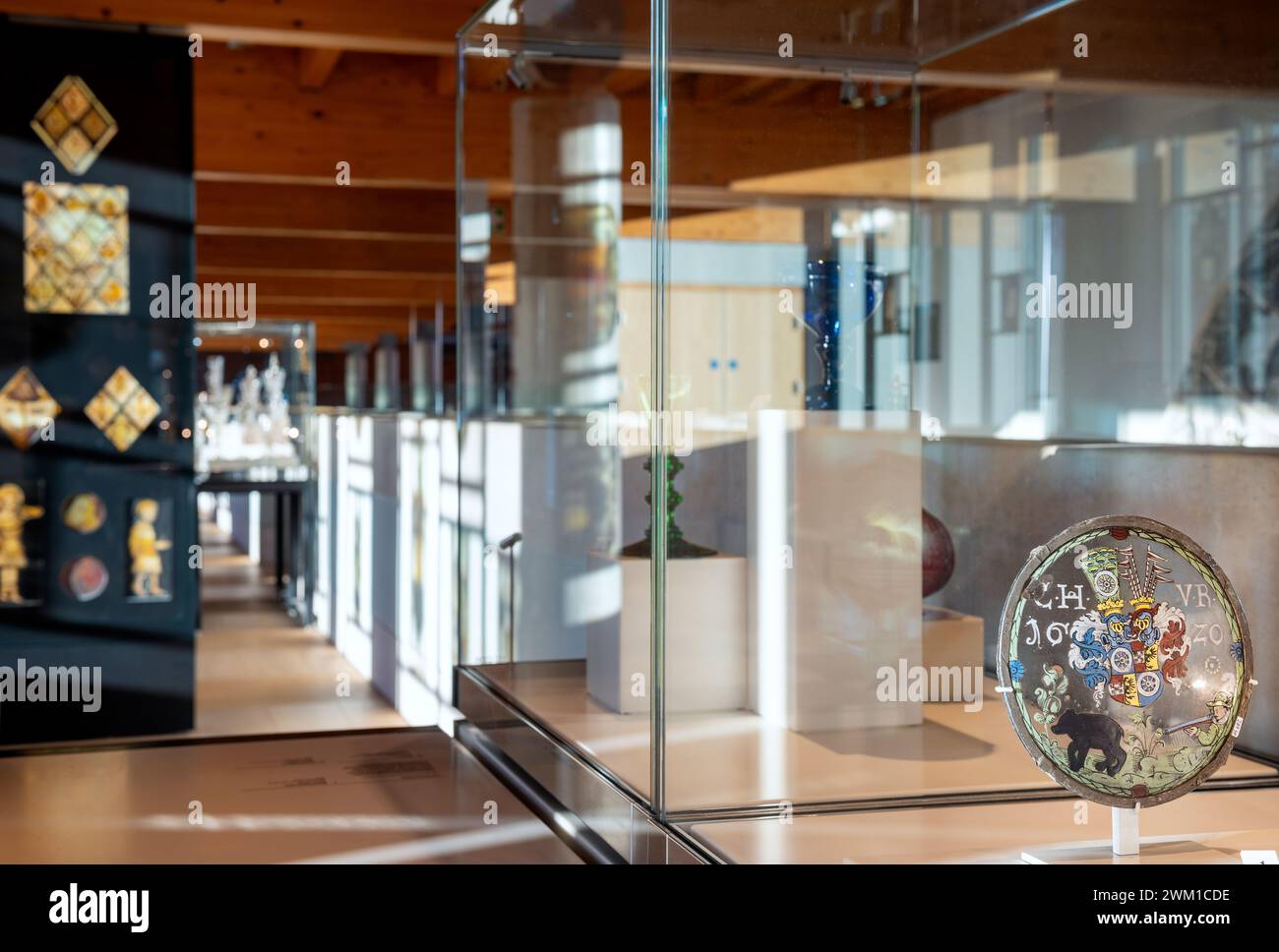 Stained glass inside the Burrell Collection Museum and Art Gallery ...