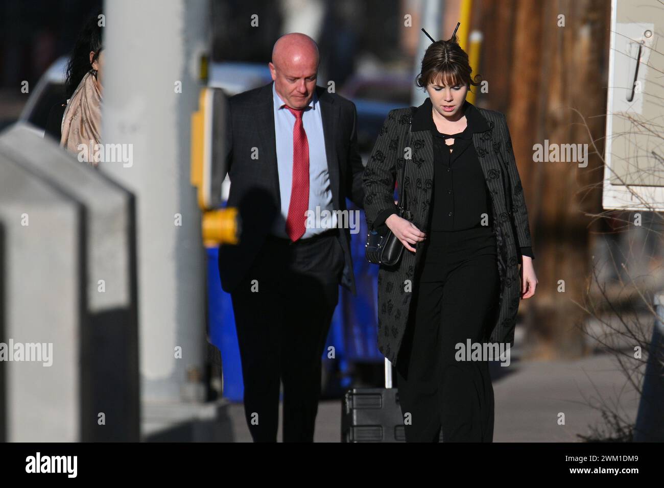 Hannah Gutierrez-Reed, right, and her attorney Jason Bowles arrive at ...