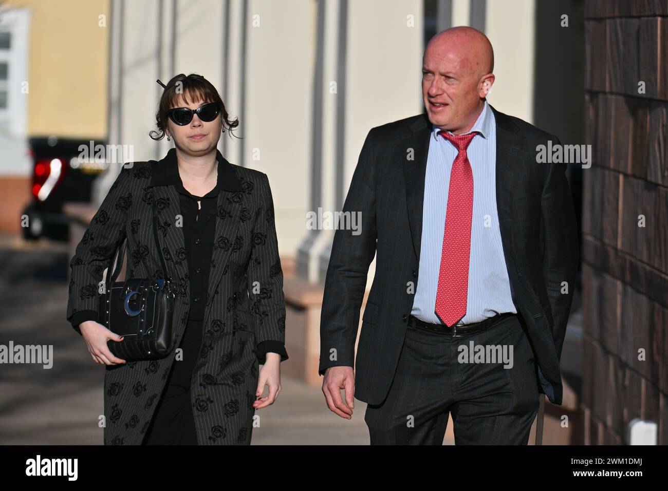 Hannah Gutierrez-Reed, left, and her attorney Jason Bowles arrive at ...