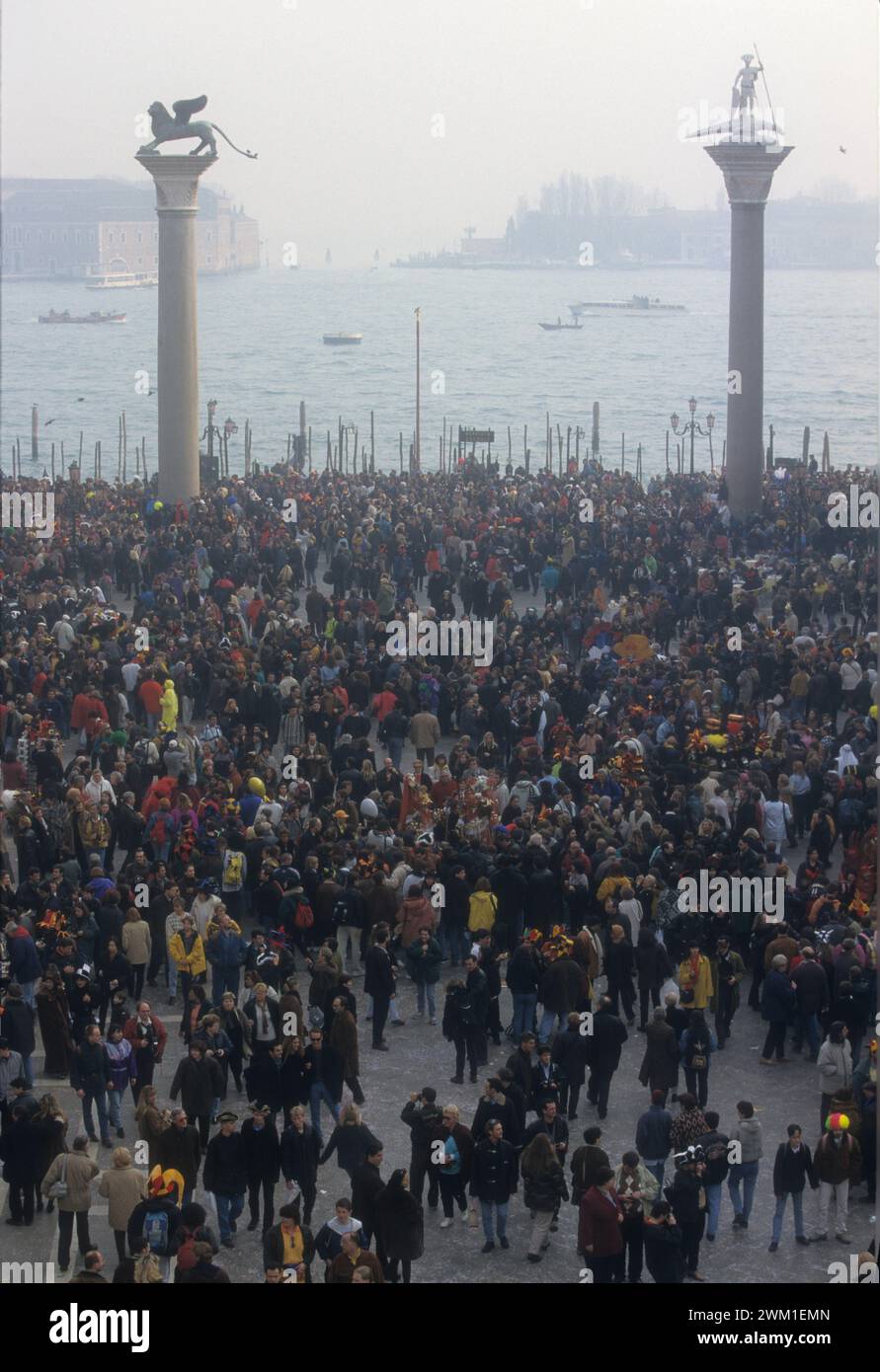 4067998 Venice Carnival 1998. A crowd in St. Mark's Square; (add.info ...