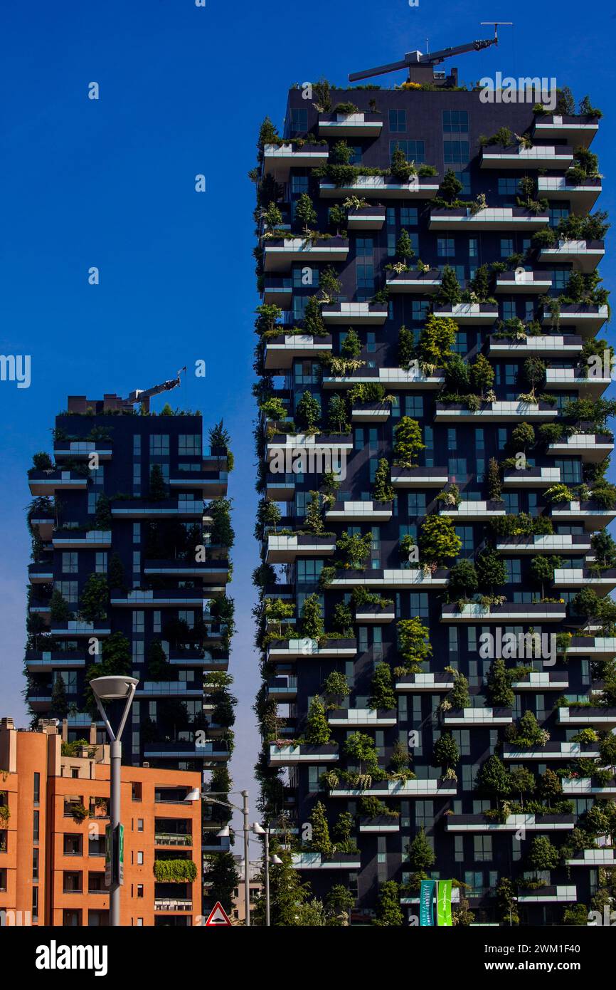 4068163 Milan, Porta Nuova district. The two tower of the Bosco ...