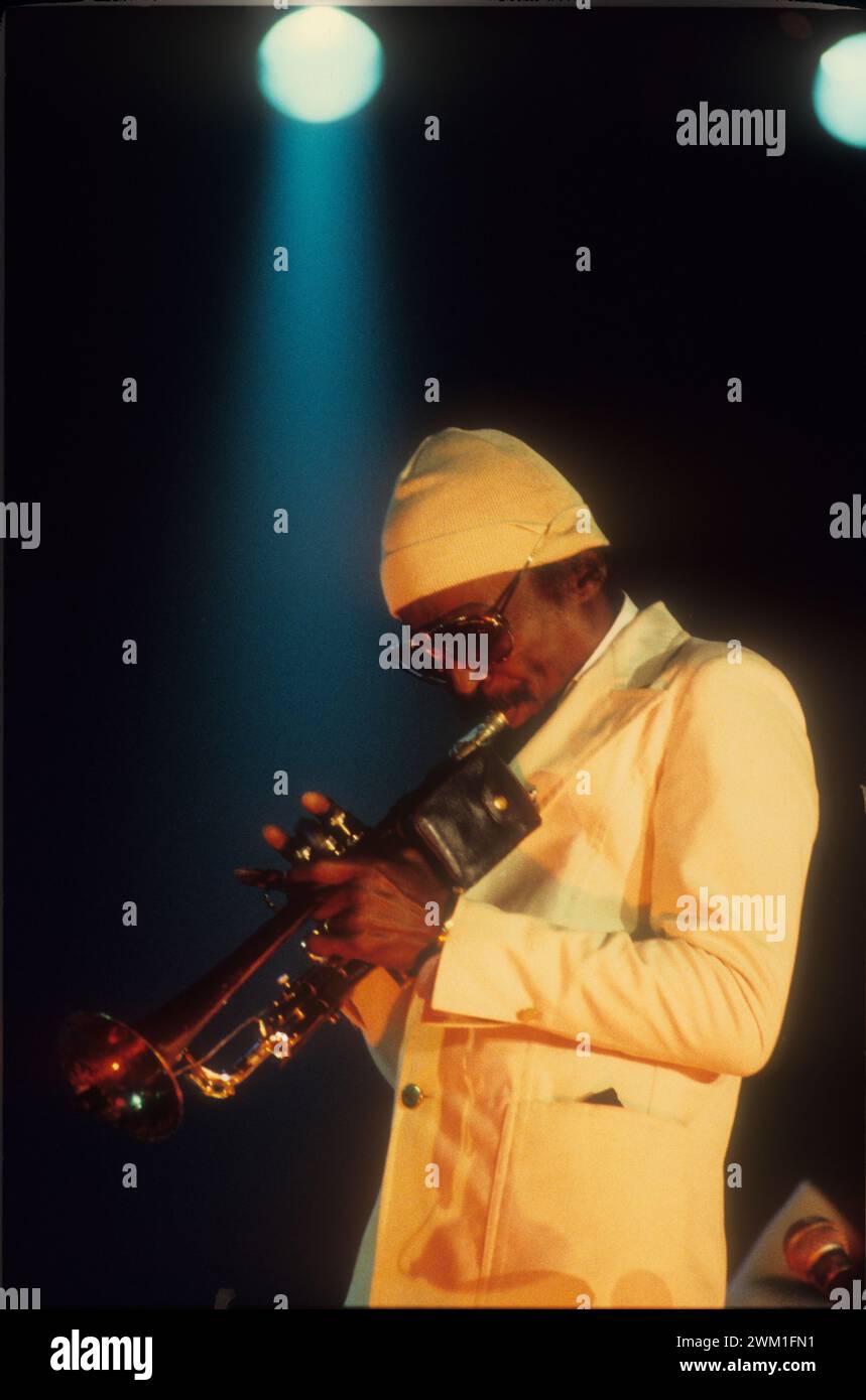 4068427 American jazz trumpeter and composer Miles Davis (about 1987 ...