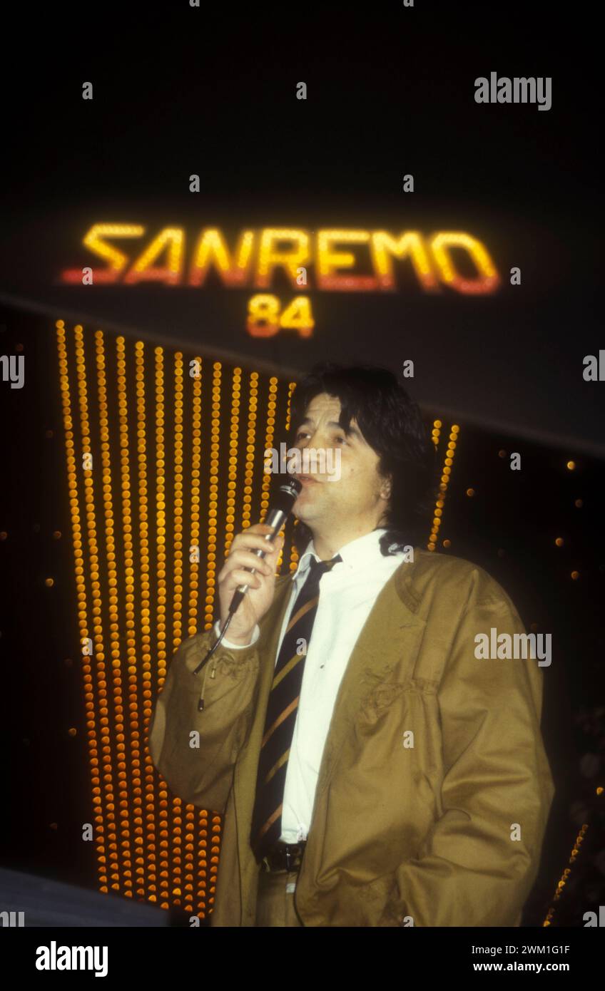 4068596 Sanremo Music festival 1984. Italian pop singer Drupi sings ...