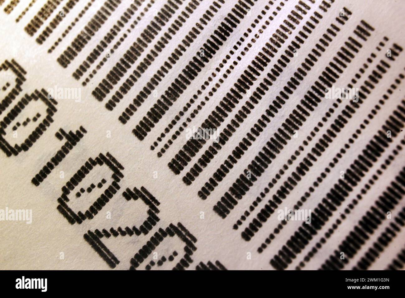 Barcode with numbers, macro close-up Stock Photo - Alamy