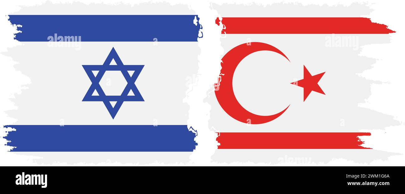 Turkish Republic of Northern Cyprus and Israel grunge flags connection ...