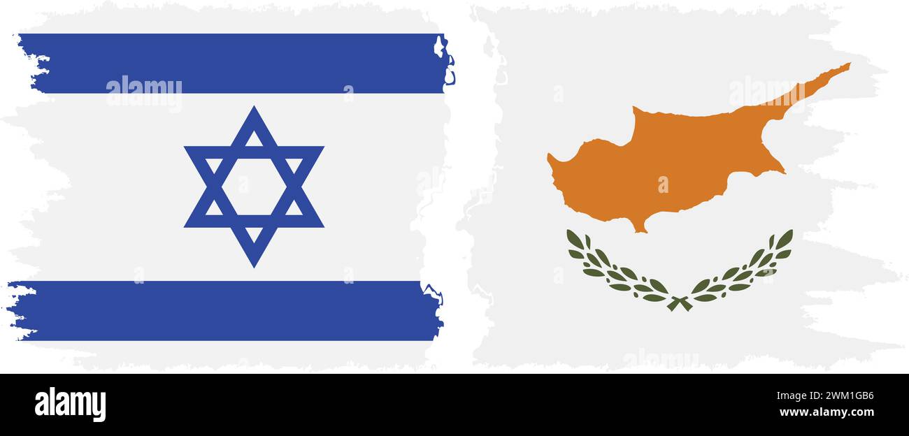Cyprus and Israel grunge flags connection, vector Stock Vector Image ...