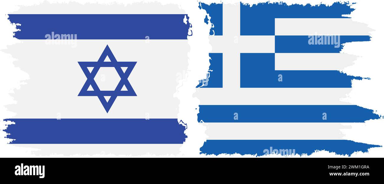 Greece and Israel grunge flags connection, vector Stock Vector Image ...