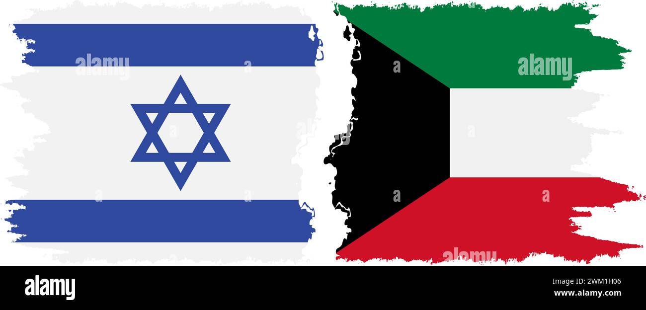 Kuwait and Israel grunge flags connection, vector Stock Vector Image ...