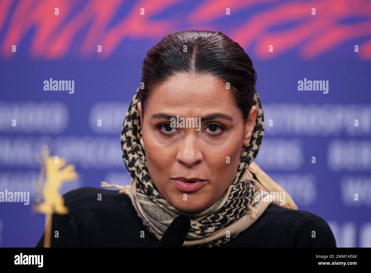 Berlin, Germany. 23rd Feb, 2024. Actress Yasmine Al Massri speaks ...