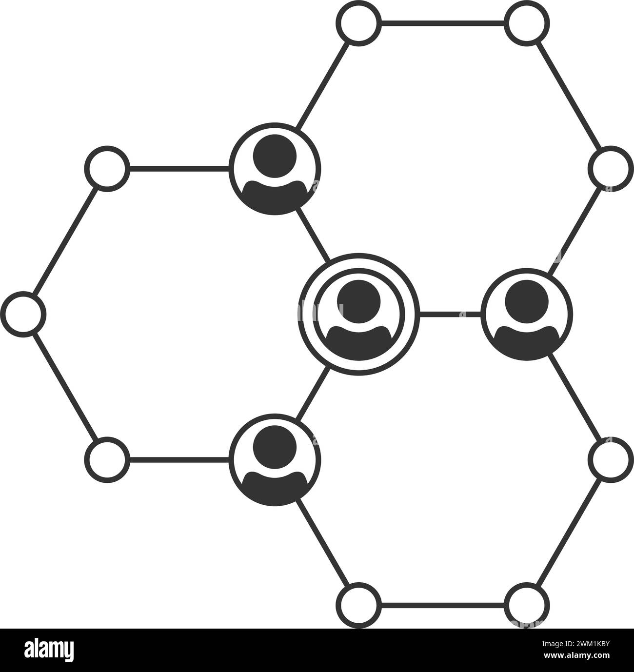 vector illustration of a social media network. people connected to each ...