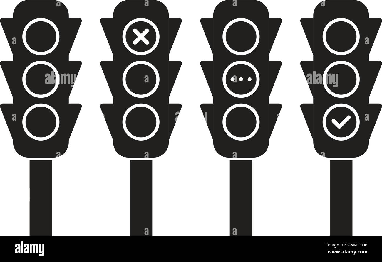 vector icons of traffic light isolated on white background. stoplight ...