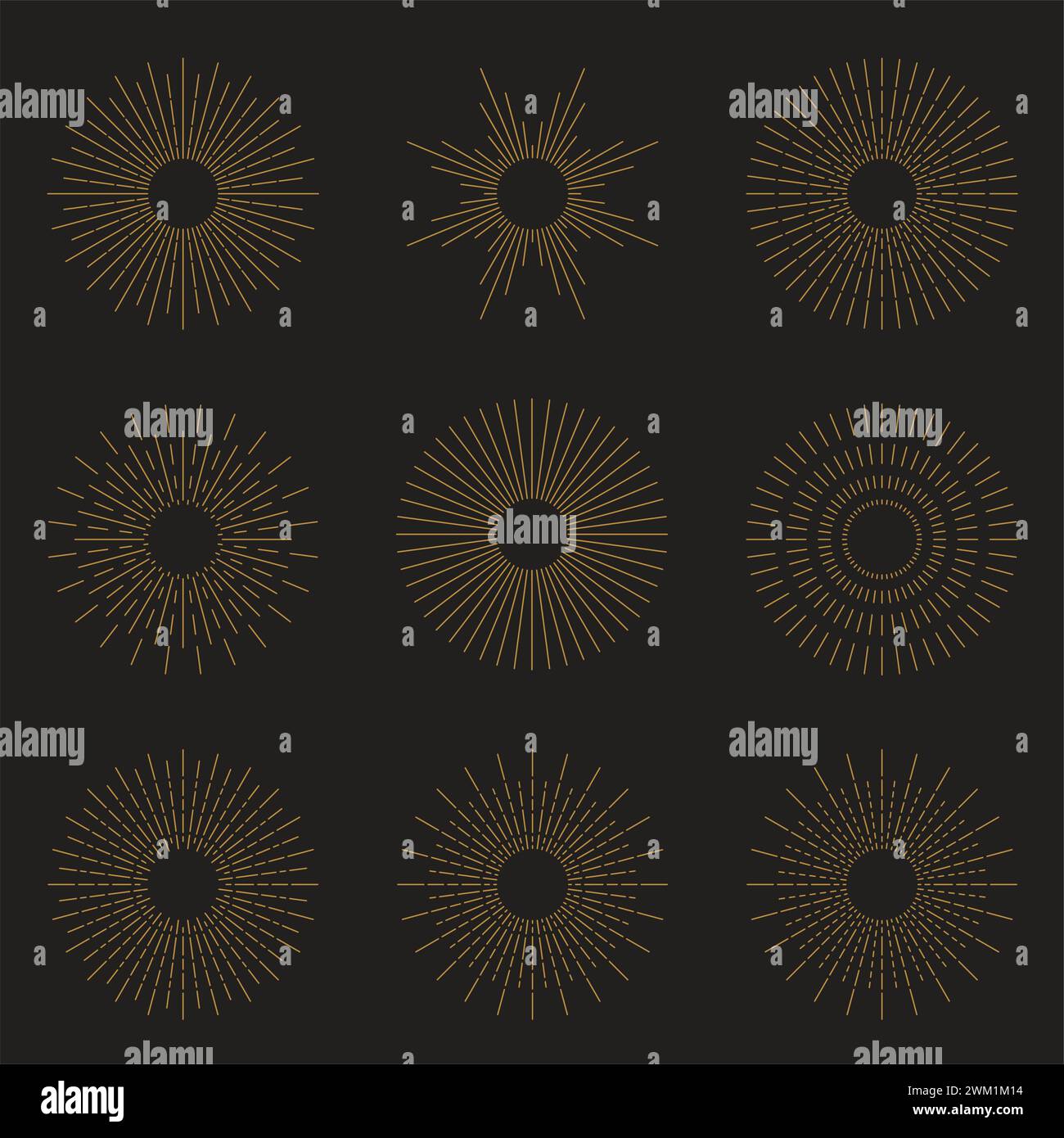 vector starburst or sun rays pattern on black background. fireworks ...
