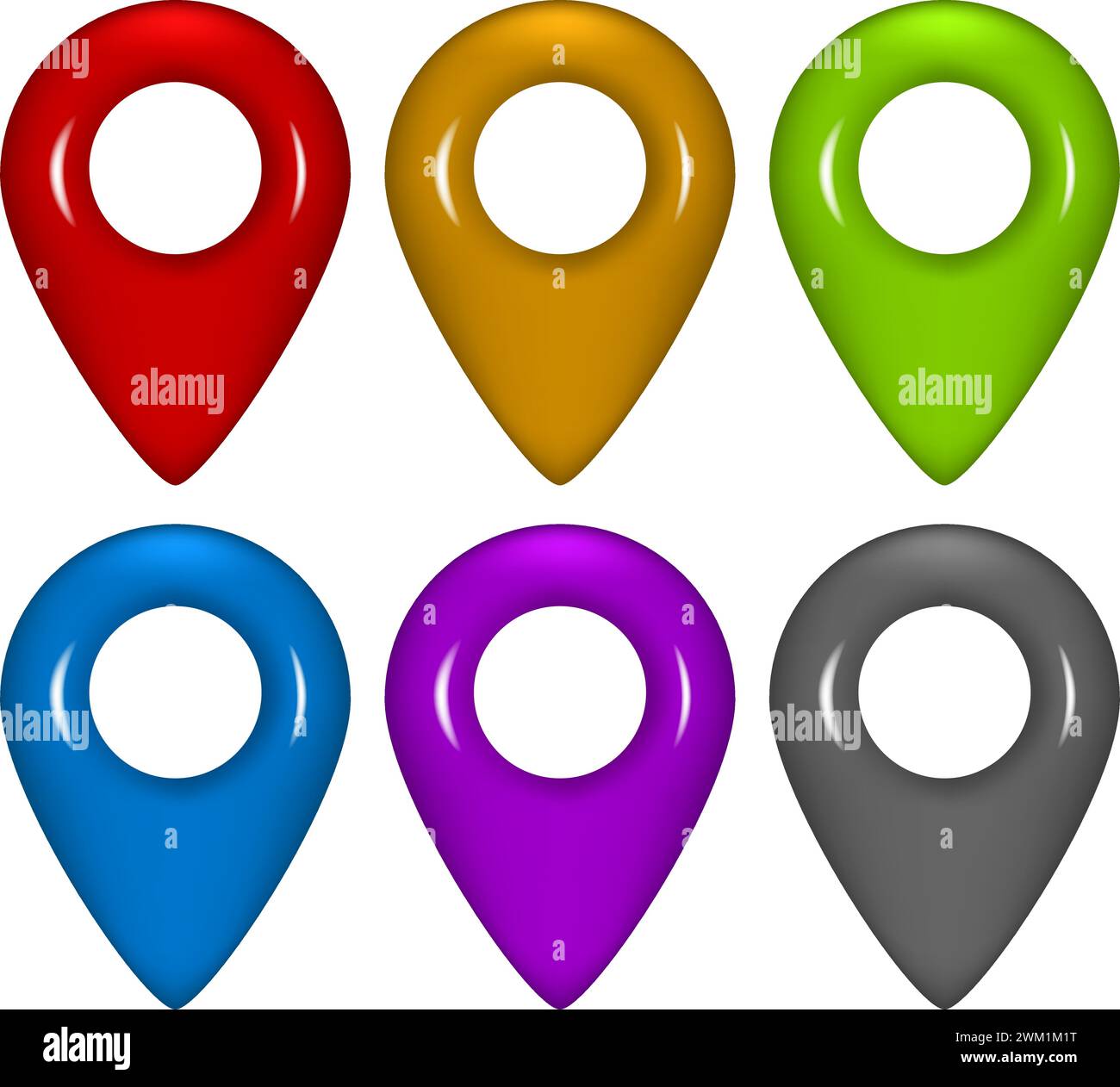 vector set of location pins. colorful location pins, gps pointer marker ... vector set of location pins. colorful location pins, gps pointer marker ...