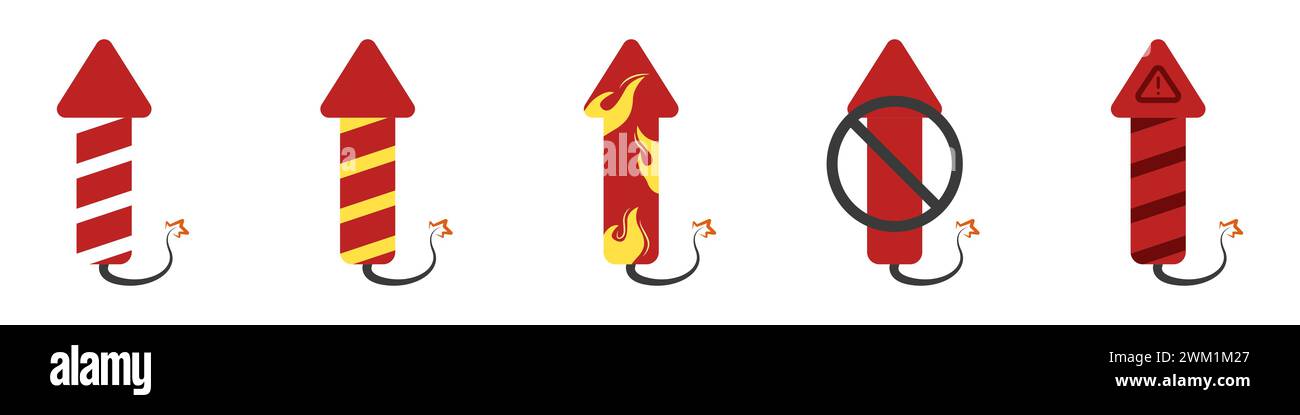 Fireworks vector set. Icon set of pyrotechnics for holidays vector ...