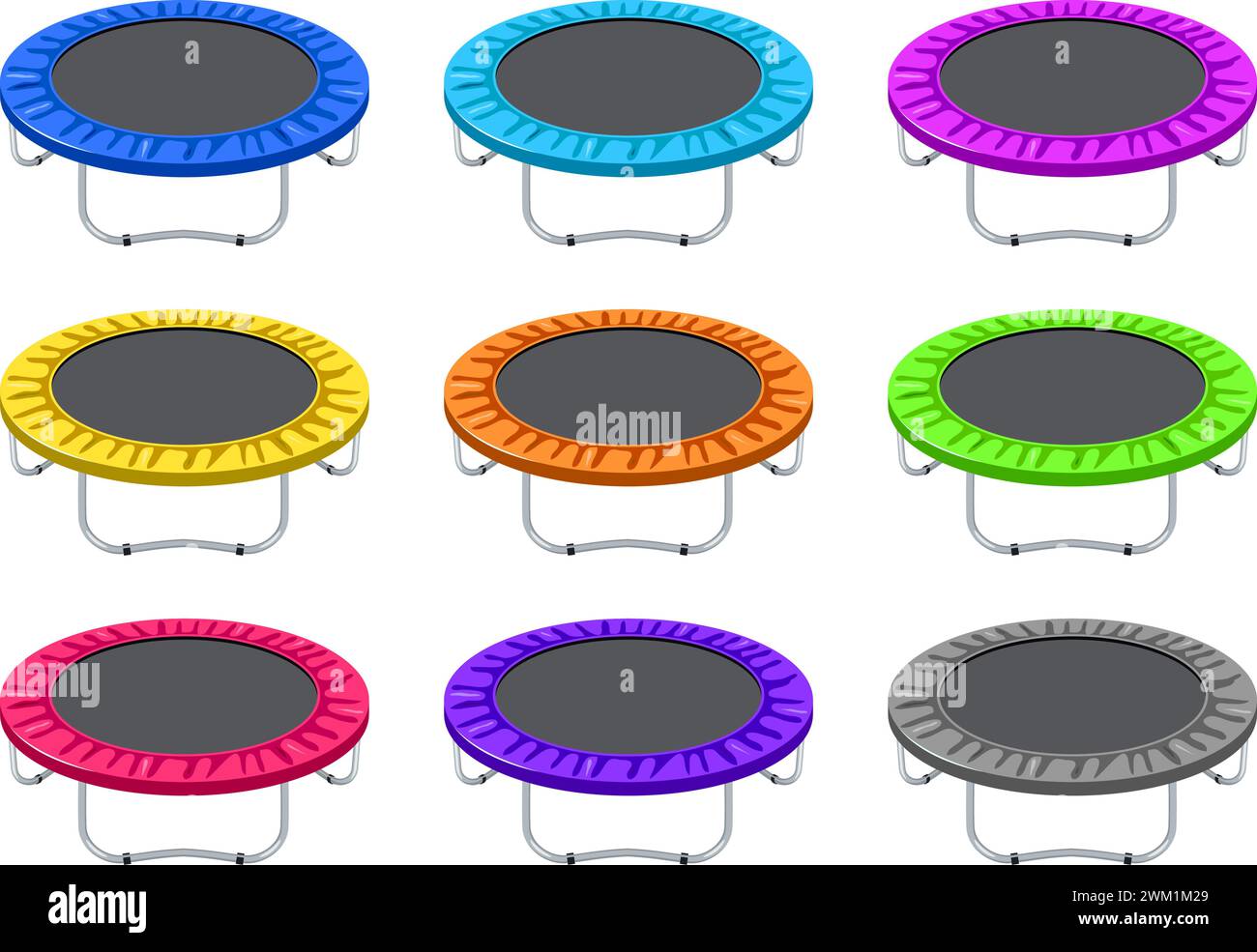 vector trampoline for jumping. trampoline set for fitness jumping for ...