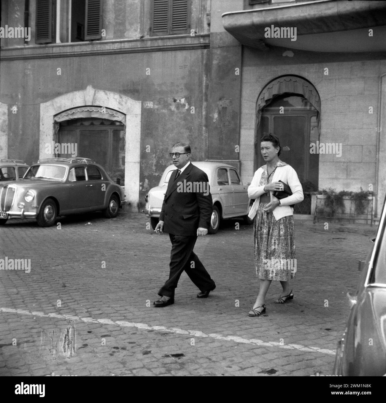 MME4693981 Rome, October 1956 French philosophers Jean-Paul Sartre and ...