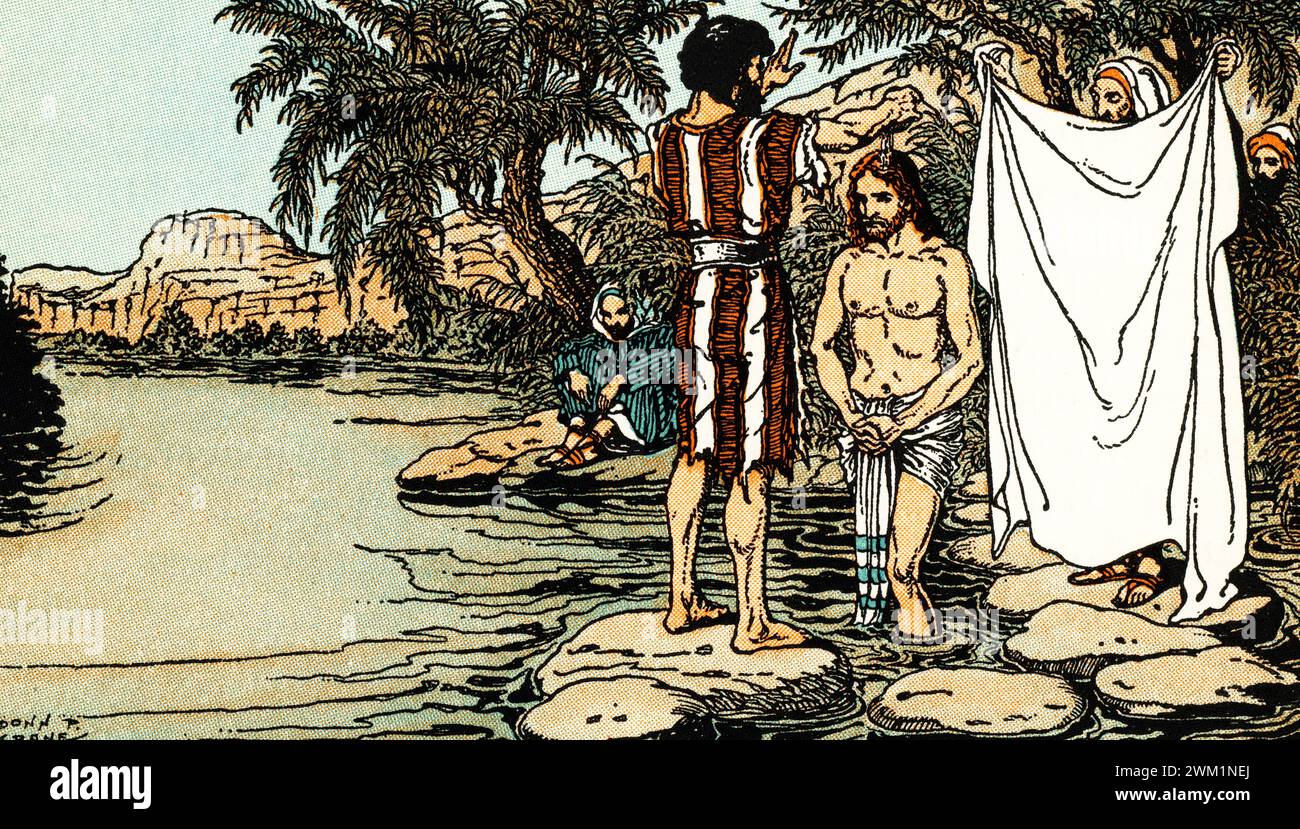 Baptism of jesus by john the baptist bible hi-res stock photography and ...