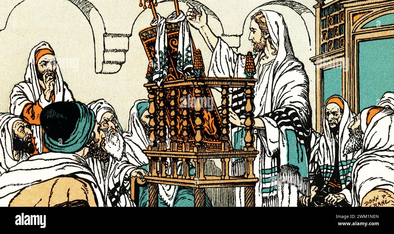 Jesus teaching at his childhood synagogue in Nazareth. By Donn Philip ...