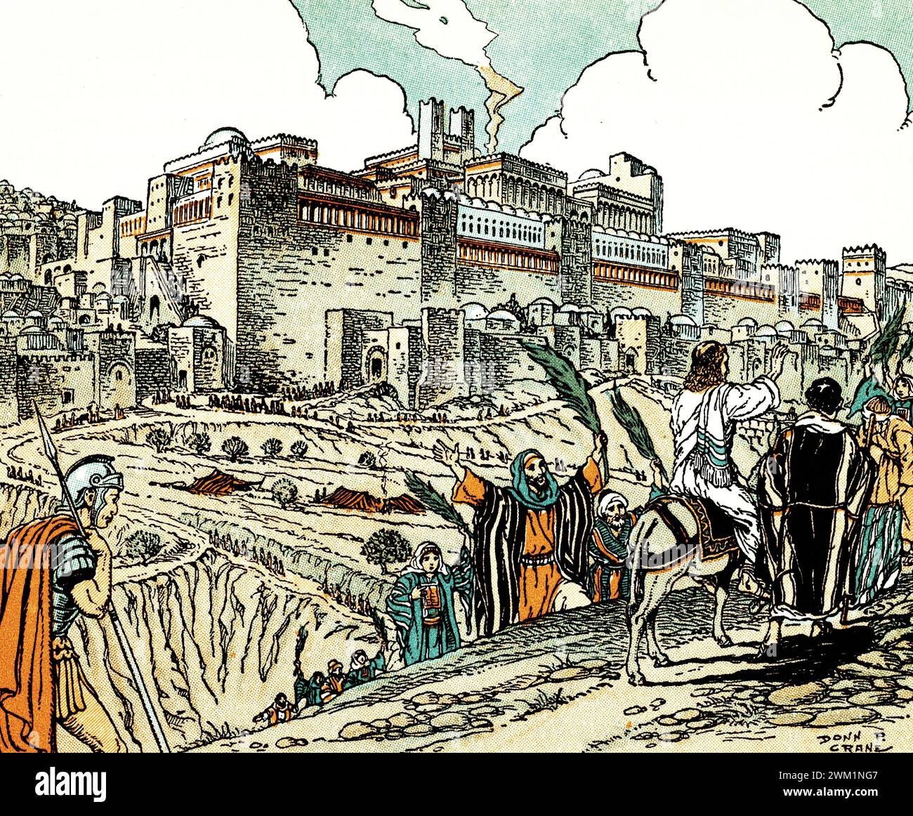 Jesus riding donkey hi-res stock photography and images - Alamy