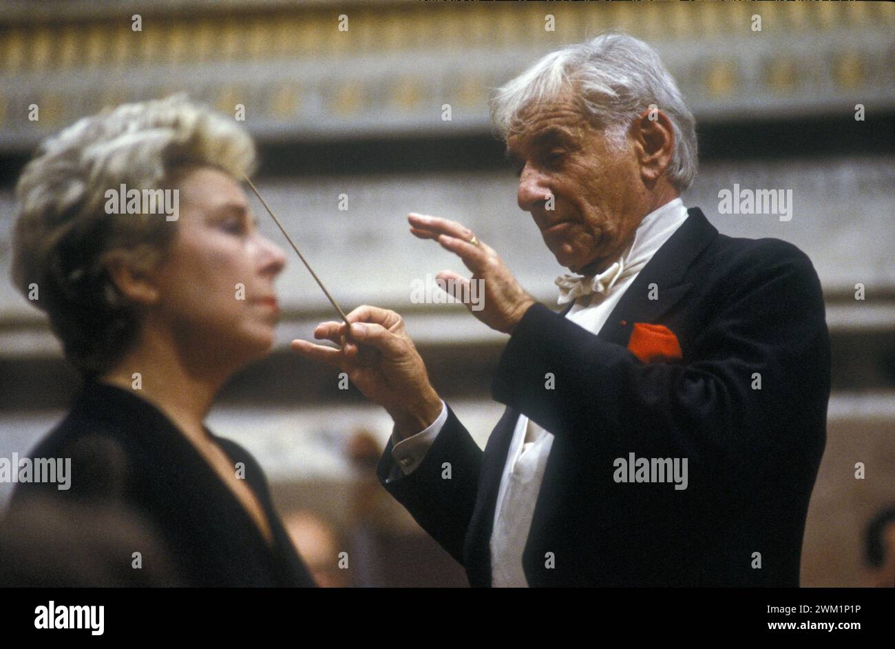 MME4699725 conductor Leonard Bernstein and singer Christa Ludwig, 1983 ...