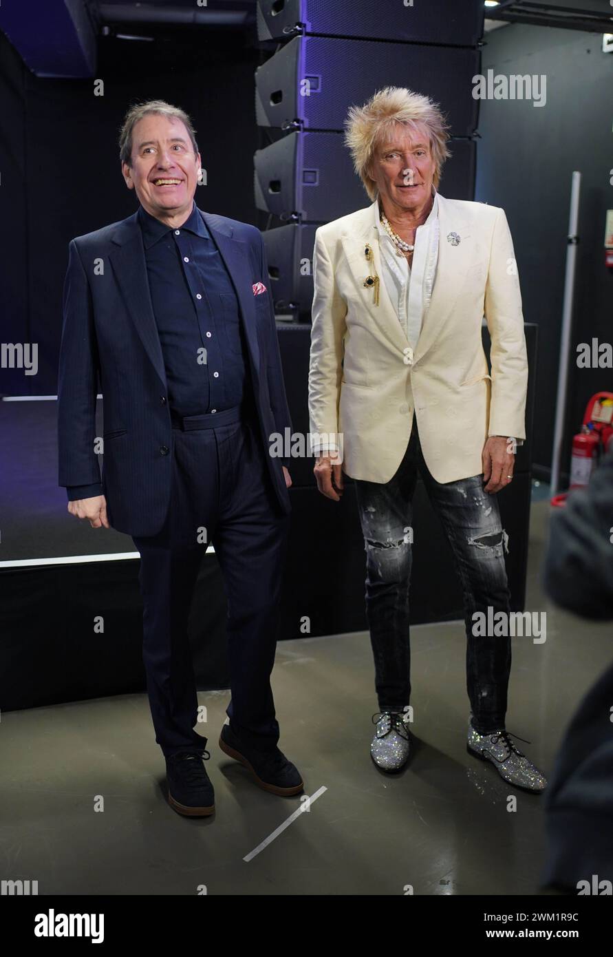 Jools Holland (left) and Rod Stewart during a signing session for their ...