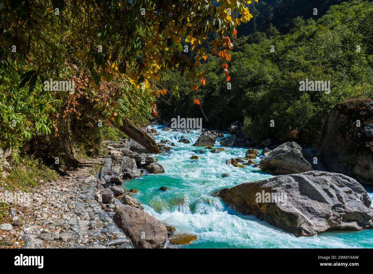 Beautiful Himalaya Landscape on route of Kanchenjunga Base Camp Trek in ...