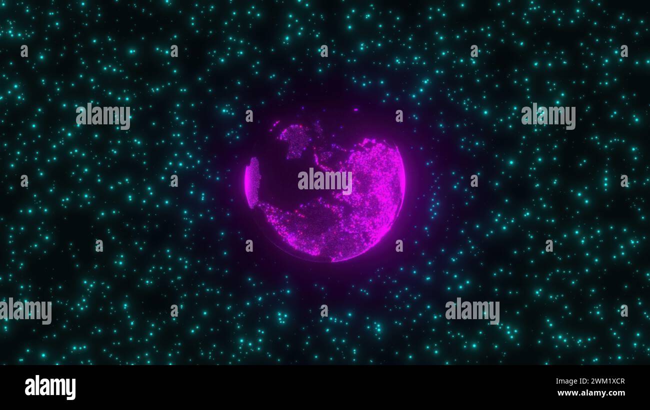 Particle world growing global network hi-res stock photography and ...