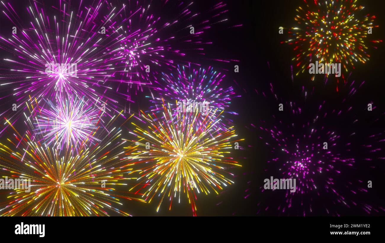 Abstract colorful fireworks. Computer generated 3d render Stock Photo ...