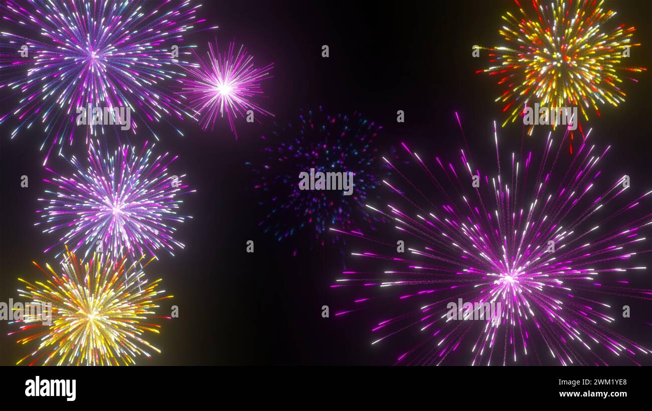 Abstract colorful fireworks. Computer generated 3d render Stock Photo ...