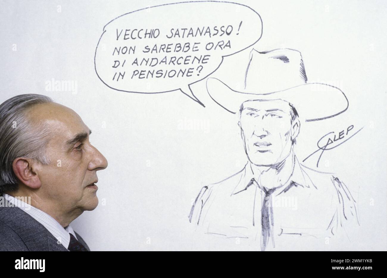MME4748752 Lucca, 1986. Italian cartoonist Aurelio Galleppini, creator ...