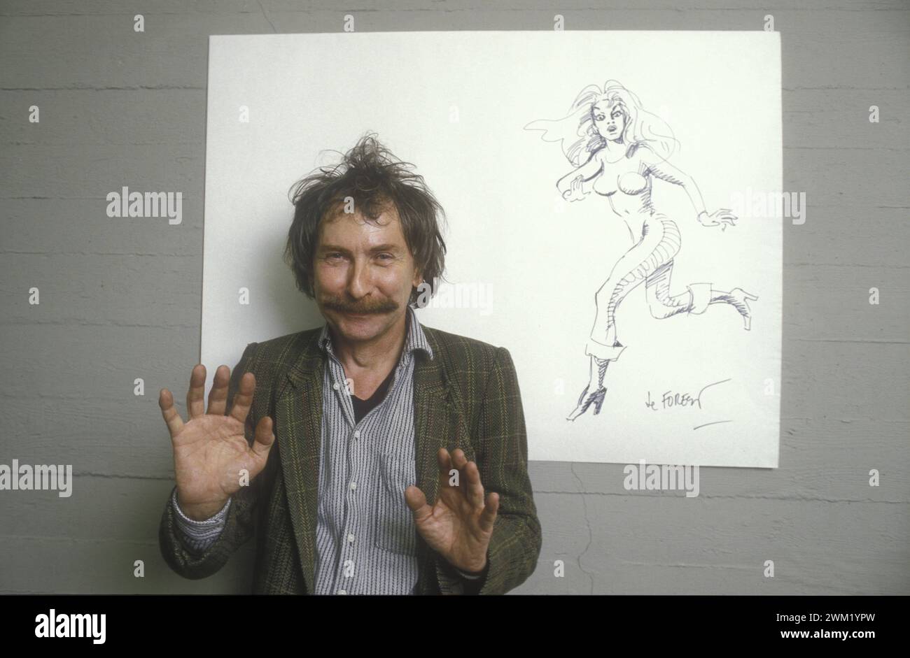 MME4749836 Lucca, 1986. French cartoonist Jean-Claude Forest, creator ...