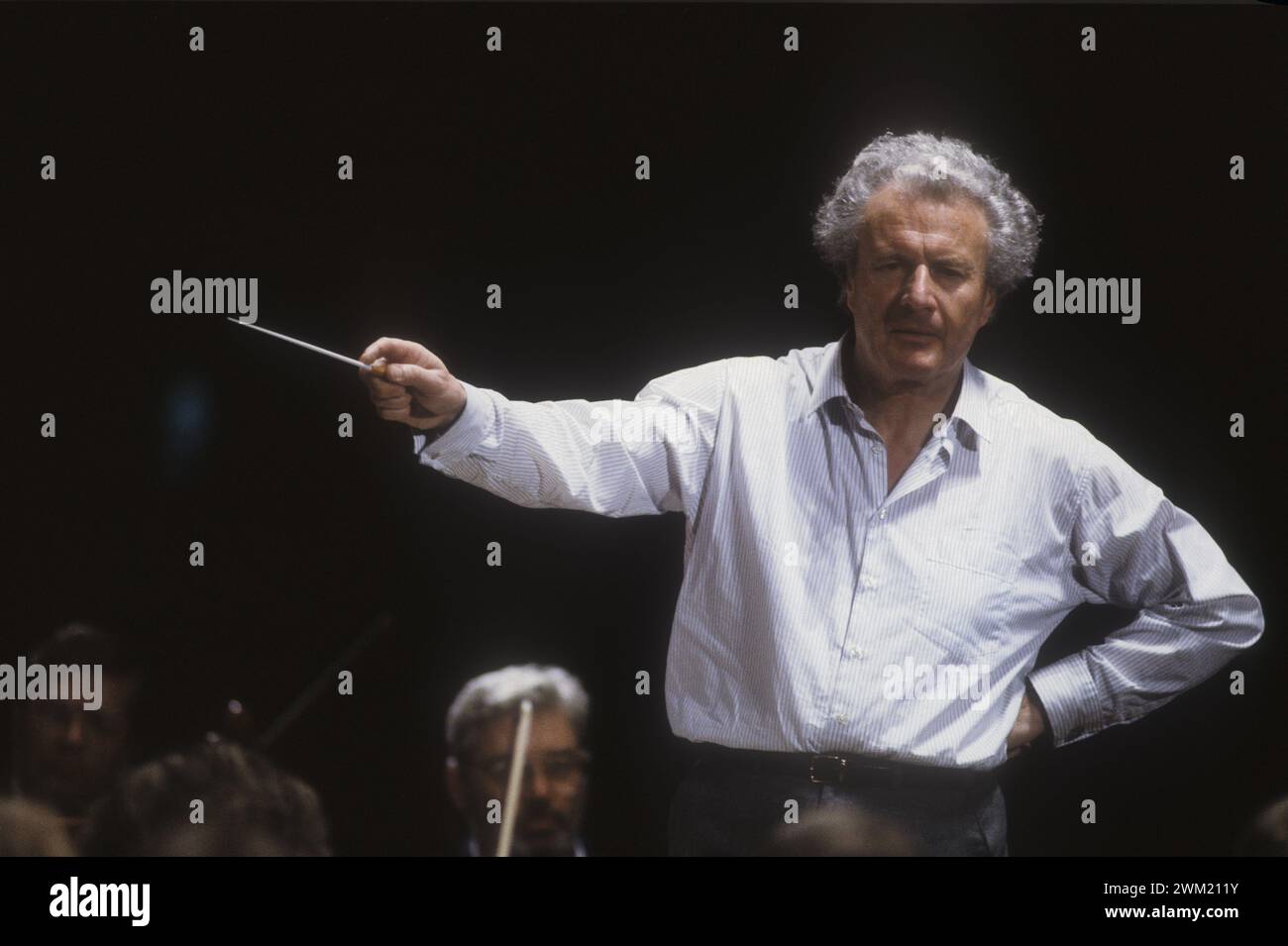 MME4758155 British conductor Colin Davis performing a rehearsal (1991 ...