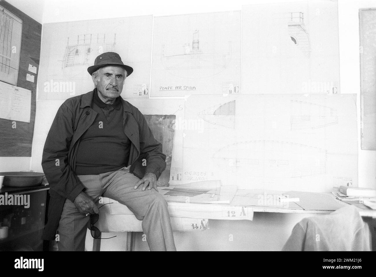 MME4761569 Malta, 1985. Italian set designer Mario Chiari on the set of ...
