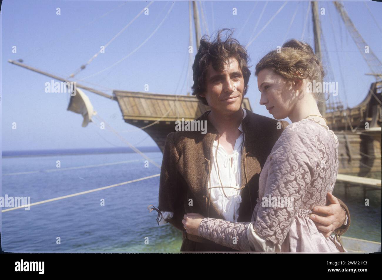 MME4761648 Malta, 1985. Actors Gabriel Byrne and Audrey Matson on the ...